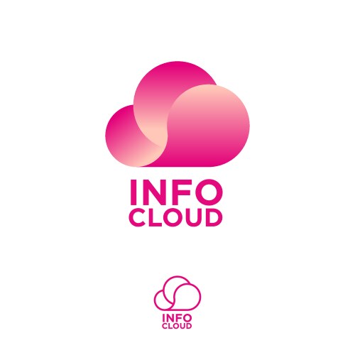 Cloud computing logo info emblems Royalty Free Vector Image