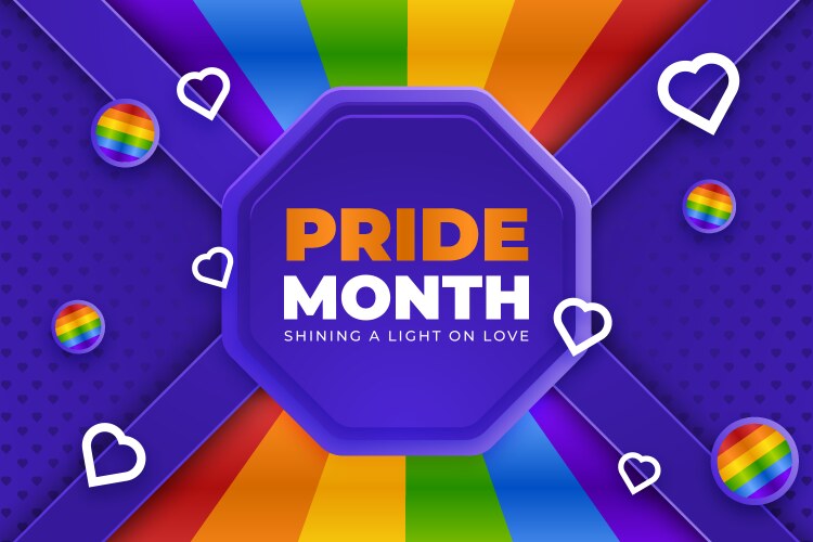 Gradient pride month background Royalty Free Vector Image