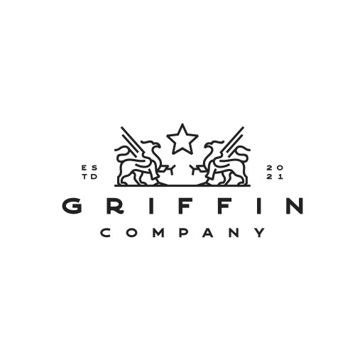 Griffin coat arms logo icon Royalty Free Vector Image