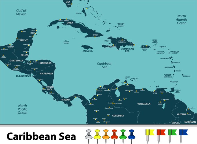 Caribbean Map Vector Images (over 7,600)