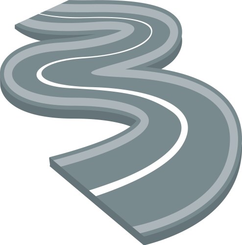 Winding road turning left and right disappearing Vector Image