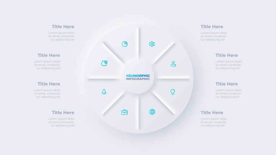 Infographic 8 options design elements Royalty Free Vector