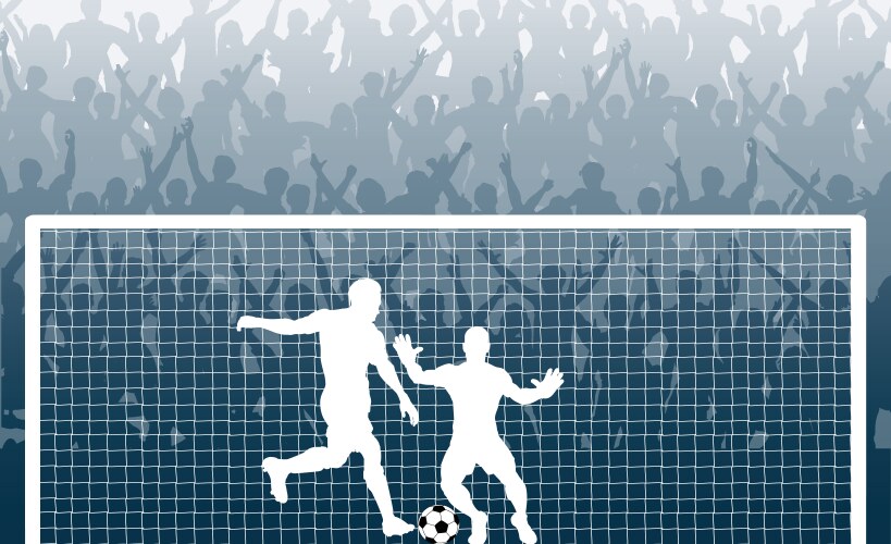 Soccer penalty kick scene Royalty Free Vector Image