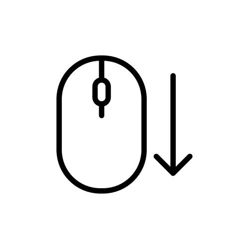 Scroll down computer mouse icon isolated on white Vector Image
