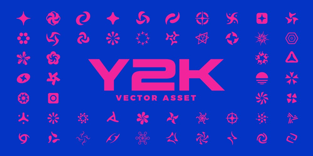 Y2k style elements set Royalty Free Vector Image