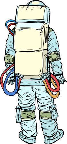 Astronaut in space suit back view full color Vector Image