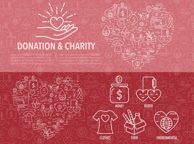 Donation banner template Royalty Free Vector Image