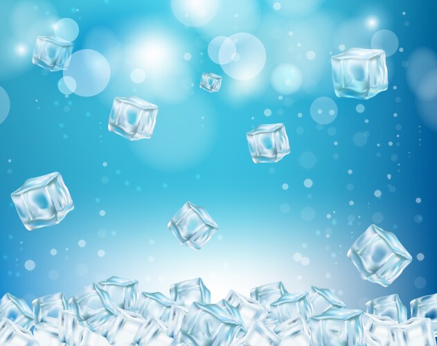 Triangular winter blue ice frost background Vector Image