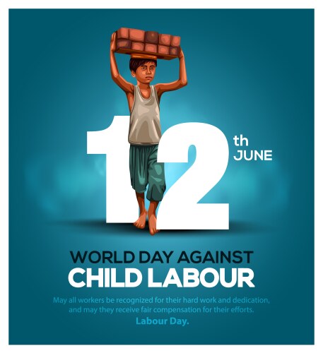 World day against child labor concept Royalty Free Vector