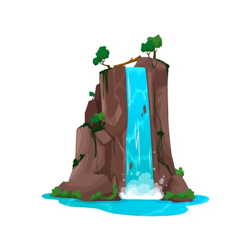 Cartoon waterfalls and water cascades set Vector Image