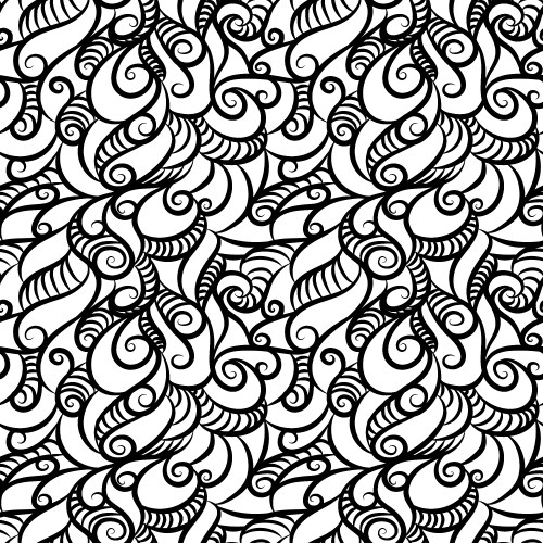 Abstract wavy and curly lines pattern Royalty Free Vector