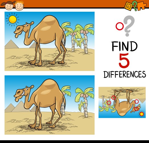 Find differences task for kids Royalty Free Vector Image