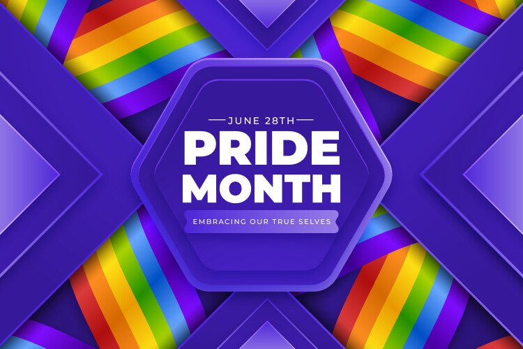 Gradient pride month background Royalty Free Vector Image