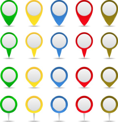 Map markers Royalty Free Vector Image - VectorStock