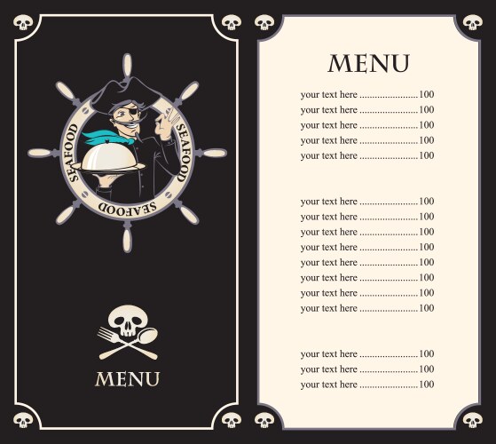Pirate menu Royalty Free Vector Image - VectorStock