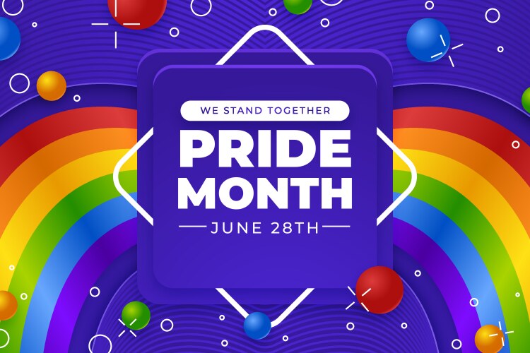 Gradient pride month background Royalty Free Vector Image