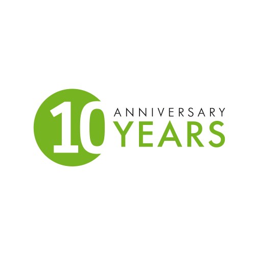 10 anniversary leaves logo Royalty Free Vector Image