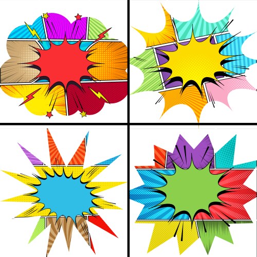 Comic book elements collection Royalty Free Vector Image