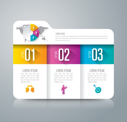 Infographics design with 3 step Royalty Free Vector Image