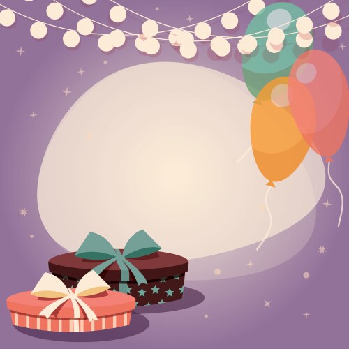 Birthday background with presents and balloons Vector Image