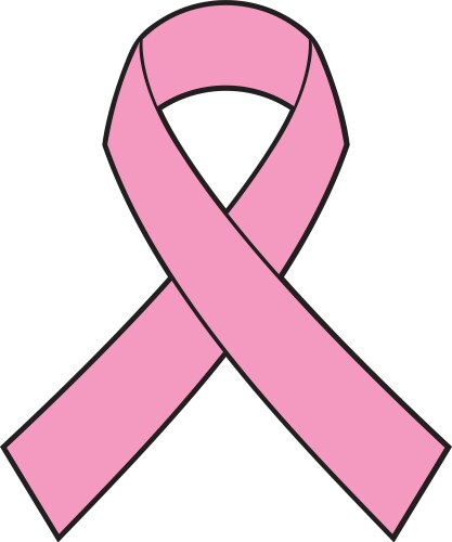 Pink ribbon with shadow breast cancer awareness Vector Image