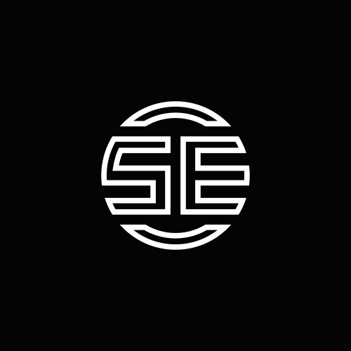 Se logo monogram with slash style design template Vector Image