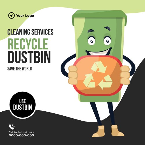 Banner design of use dustbin Royalty Free Vector Image