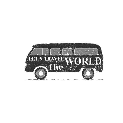 Combi car van tour authentic t shirt vintage logo Vector Image