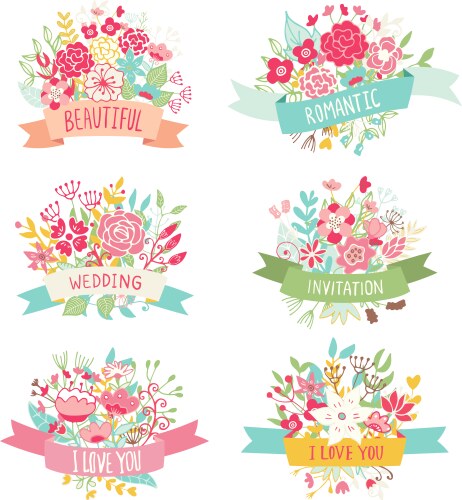 Wedding flower set Royalty Free Vector Image - VectorStock