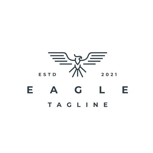 Bird logo icon linear emblem Royalty Free Vector Image