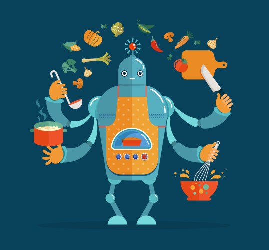 Set of vintage robot icons Royalty Free Vector Image