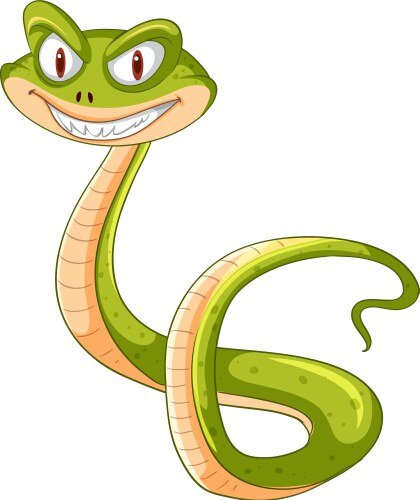 Colorful smiling snake in a playful style Vector Image