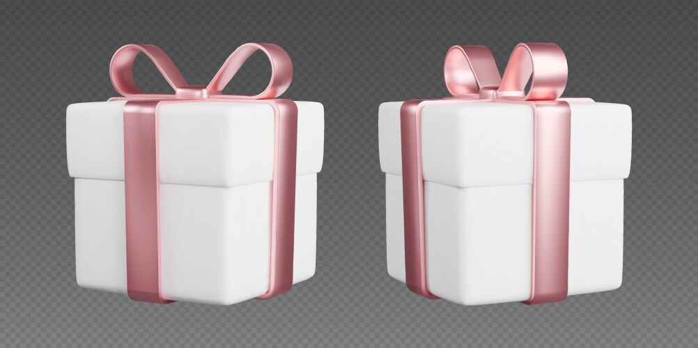 Gift boxes with ribbons realistic 3d black boxes Vector Image