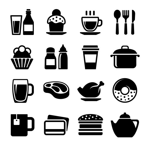 Food icons Royalty Free Vector Image - VectorStock