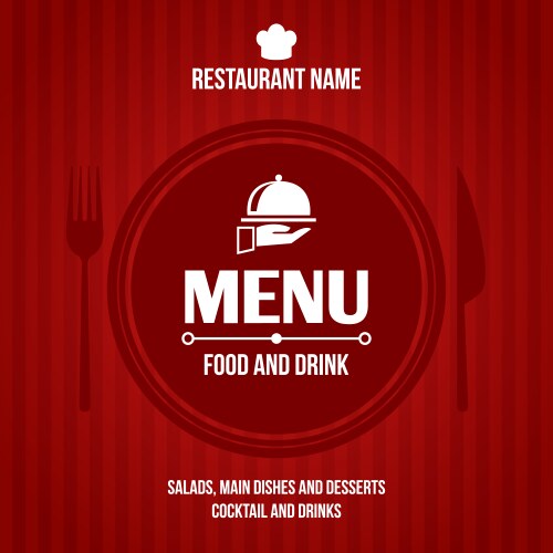 Restaurant menu design on wood background Vector Image