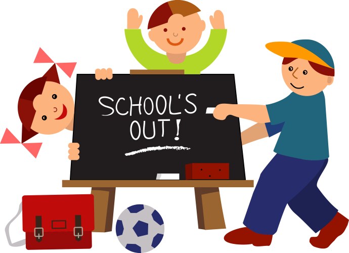 Children hanging out at the school ground Vector Image