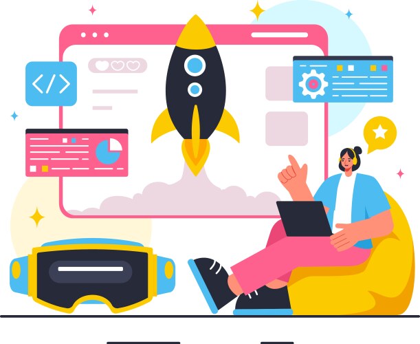 Video game development with games digital Vector Image