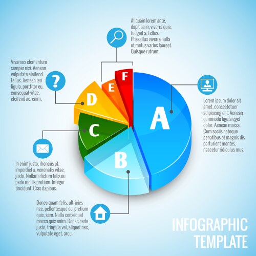 Fragmented circle percentage infographic chart Vector Image Fragmented circle percentage infographic chart Vector Image