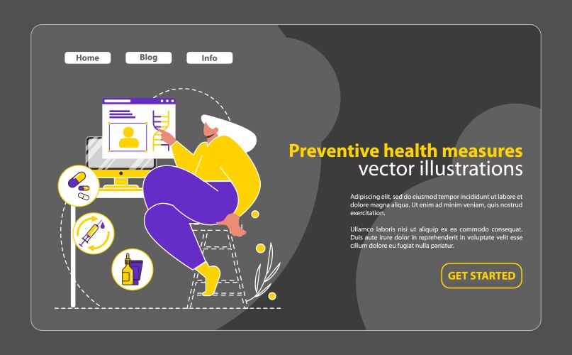 Preventive health measures concept showcases Vector Image