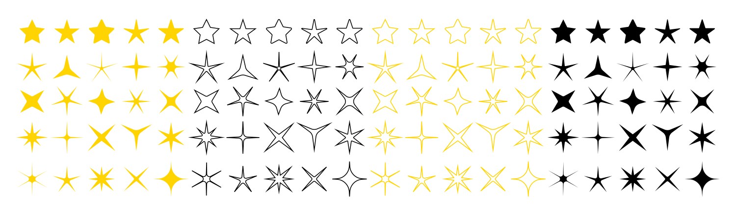 Minimalist silhouette stars twinkle star symbol Vector Image