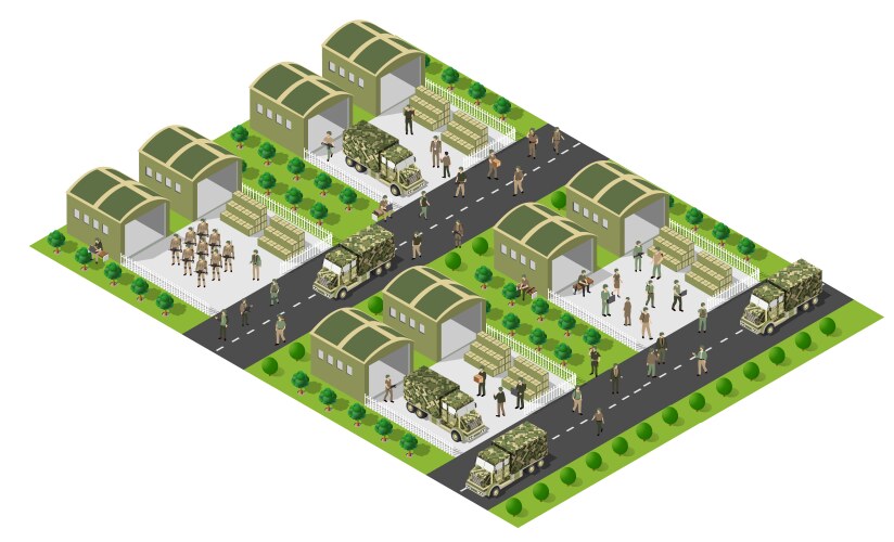 Module object element for building design army Vector Image