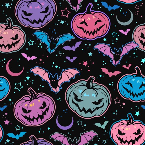 Seamless pattern bright multicolored halloween Vector Image