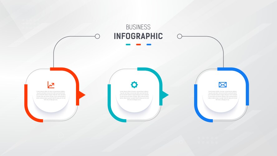 Three step infographic label design template Vector Image
