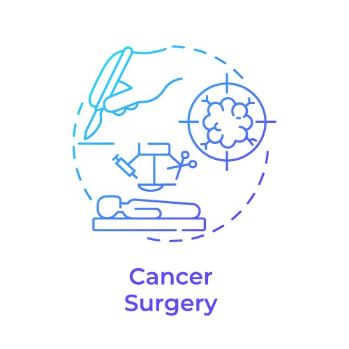 Cancer surgery soft blue concept icon Royalty Free Vector
