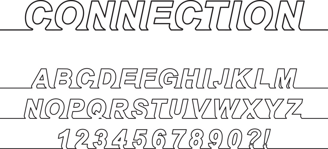 One line font Royalty Free Vector Image - VectorStock