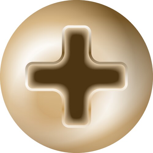 Metal screw head view from top Royalty Free Vector Image