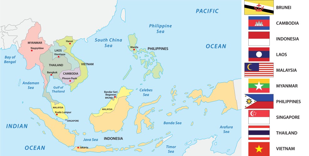 Asean map Vector Images & Graphics for Commercial Use | VectorStock