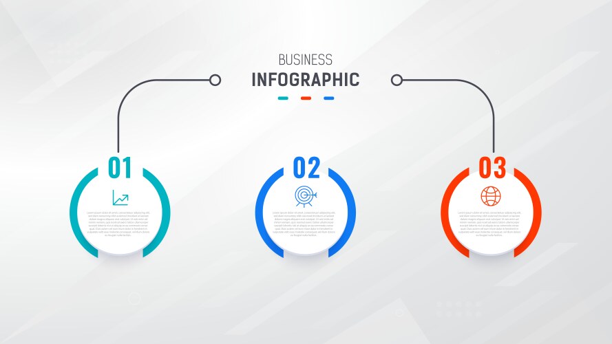 Three step infographic label design template Vector Image