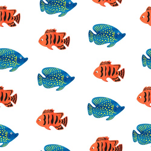 Tropical Fish Pattern Vector Images (over 12,000)