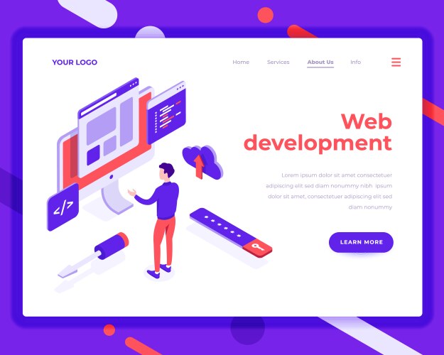 Web site gradient design template software Vector Image